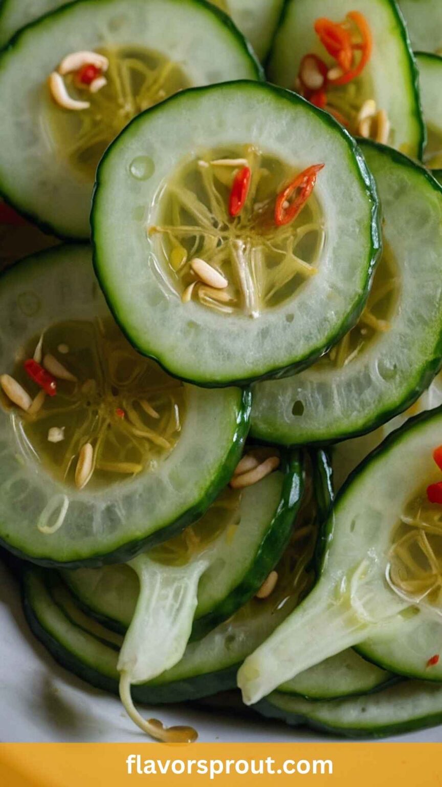 Sweet and Sour Asian Pickled Cucumbers - Flavor Sprout